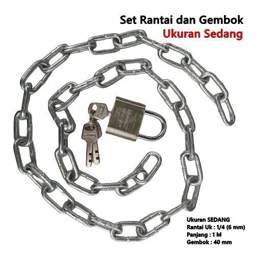 Jual Set Rantai dan Gembok - Rantai Besi Tahan Karat - Rantai kapal | Shopee Indonesia
