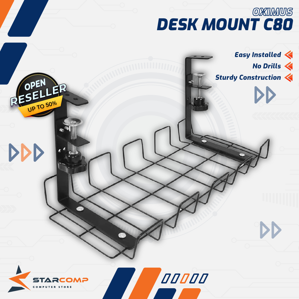 Jual Desk Mount Cable Management Tray Oximus C80 | Shopee Indonesia