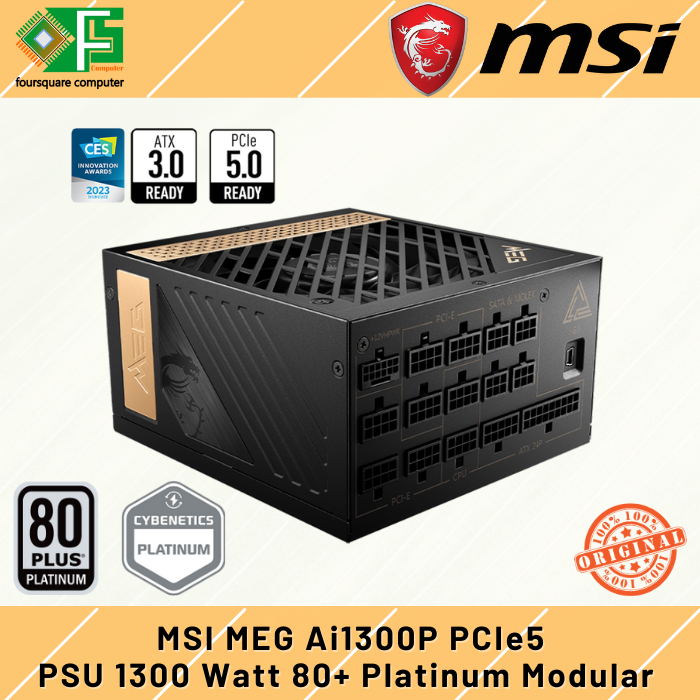 Jual PSU 1300 Watt 80+ Platinum MSI MEG Ai1300P PCIe 5.0 | Power Supply 1300W 80 Plus | Shopee ...