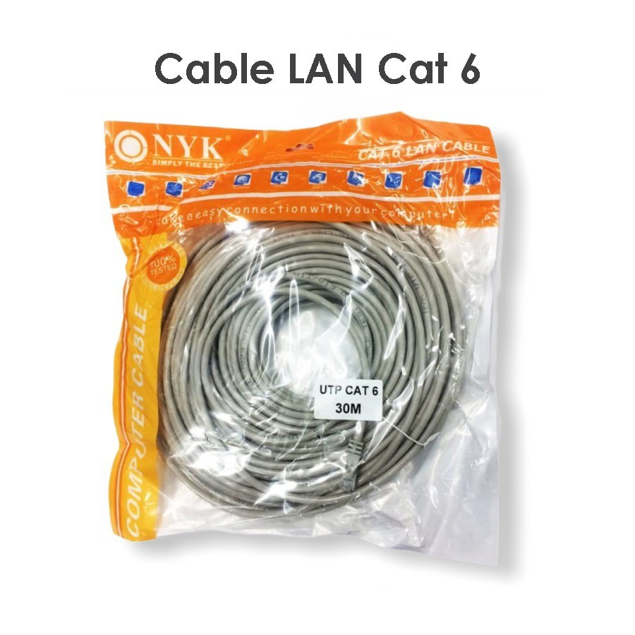 Jual Kabel Lan CAT 6 RJ45 NYK Kabel UTP CAT 6 RJ45 Ethernet 30 Meter | Shopee Indonesia