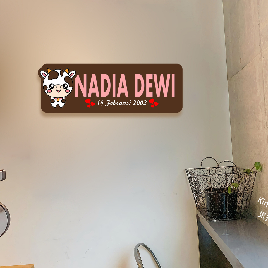 Jual HIASAN DINDING SAPI CUSTOM NAMA KAMAR GANTUNGAN DINDING KAMAR SAPI ...