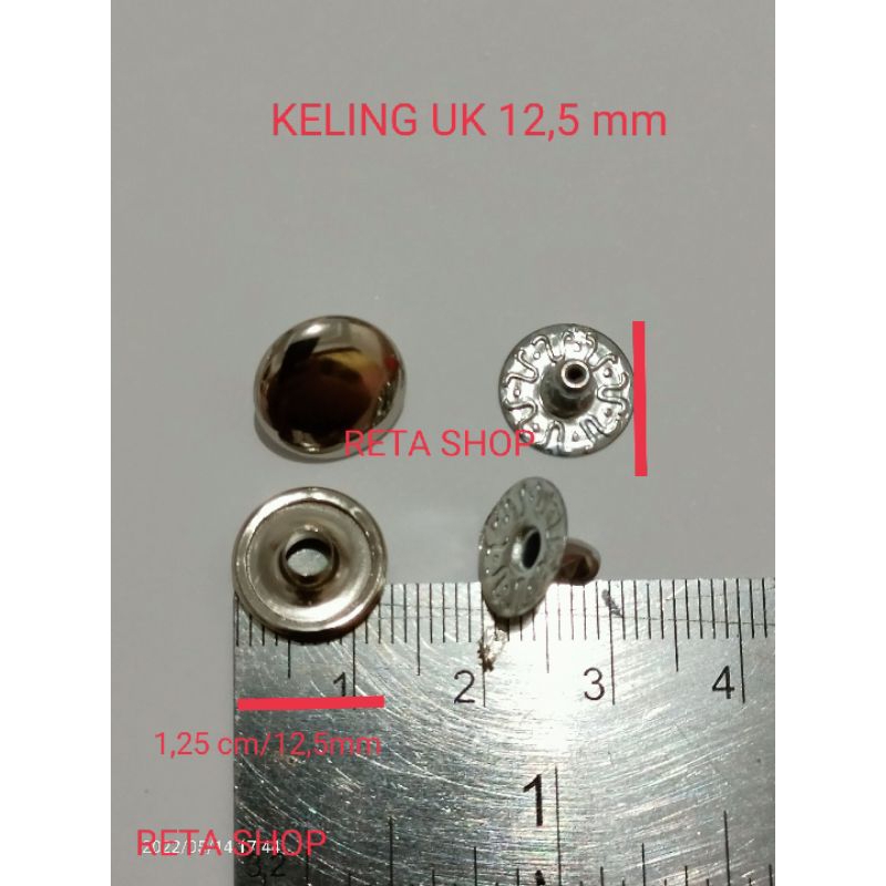 Jual PAKU KELING TAS/PAKU CETANG /RIVET UK 12,5 mm isi 100 psg | Shopee ...