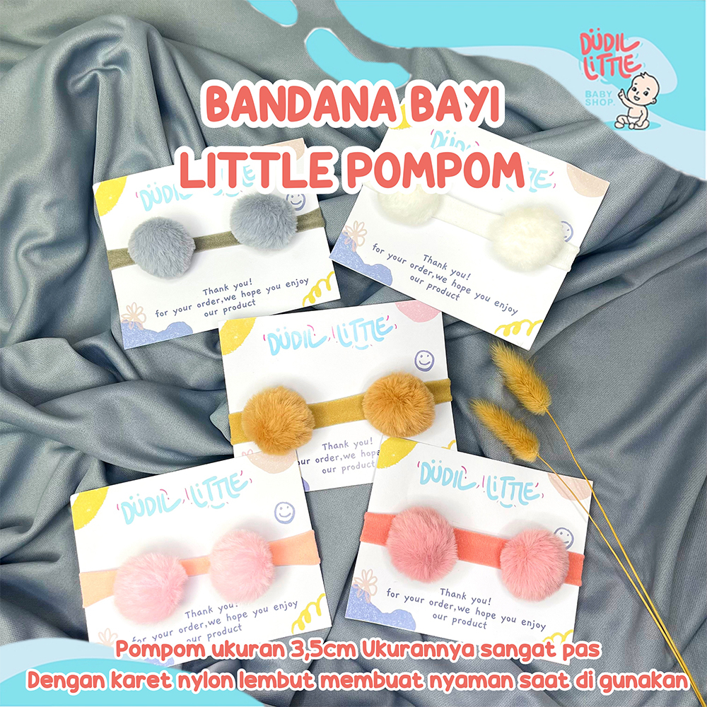 Jual Mini Pom Pom 3,5CM Headband/ Bandana Bayi / Newborn Headband Nylon ...