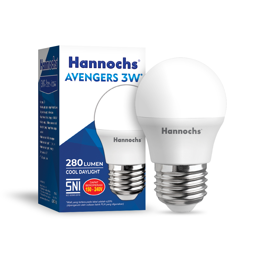 Jual Bohlam LED Hannochs Avenger 3 Watt Terang Bergaransi Lampu LED ...