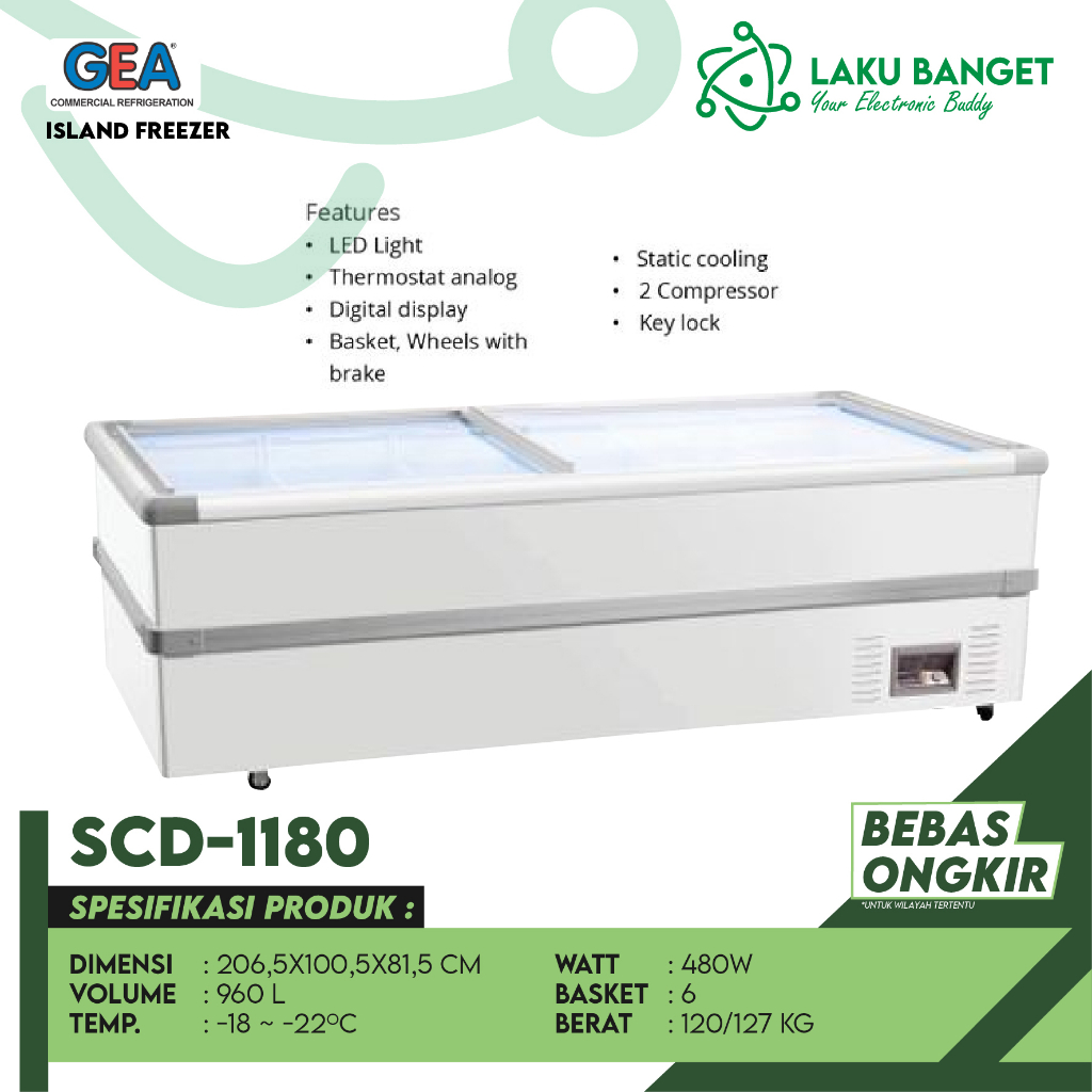 Jual GEA ISLAND FREEZER SCD-1180 / SCD 1180 / SCD1180 | Shopee Indonesia
