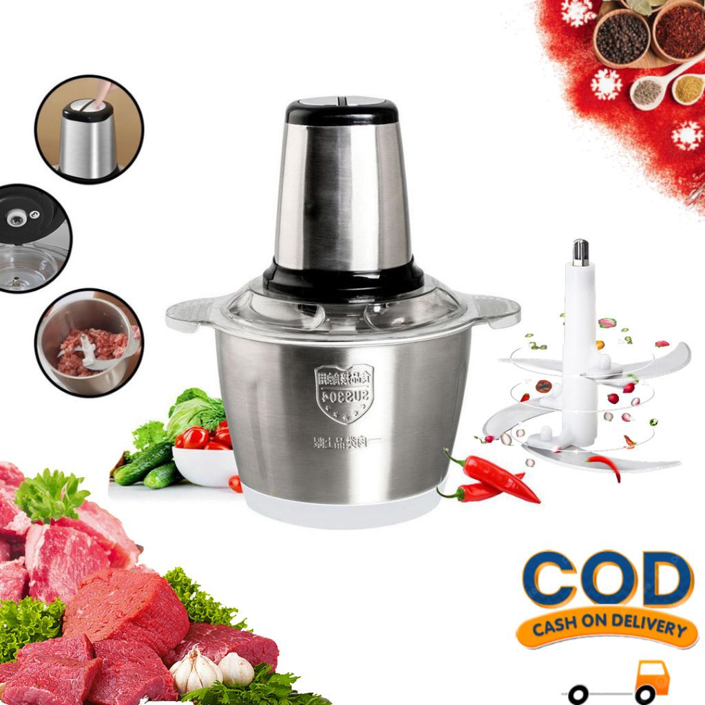 Jual Blender Daging Chopper Stainless 2L Penggiling Daging Multifungsi ...