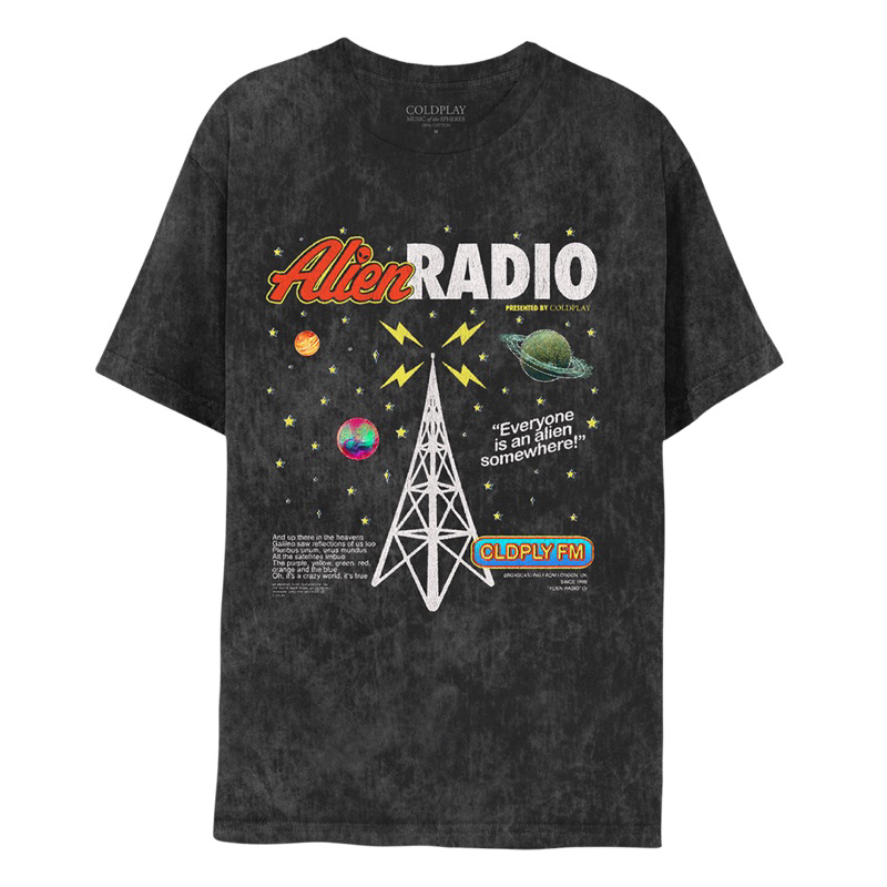 Jual Kaos / Shirt merchandise coldplay washed Alien Radio (oversize ...