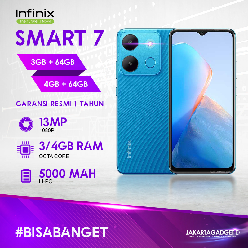Jual Infinix Smart 7 3GB+64GB 4GB+64GB Garansi Resmi infinix 1 Tahun ...