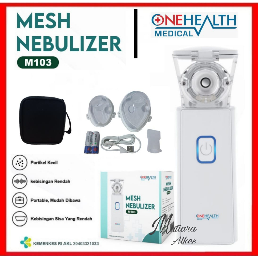 Jual (MUTIARA ALKES) MESH Nebulizer ONEHEALTH M103 Portable / Alat Uap Bantu Pernafasan Asma ...