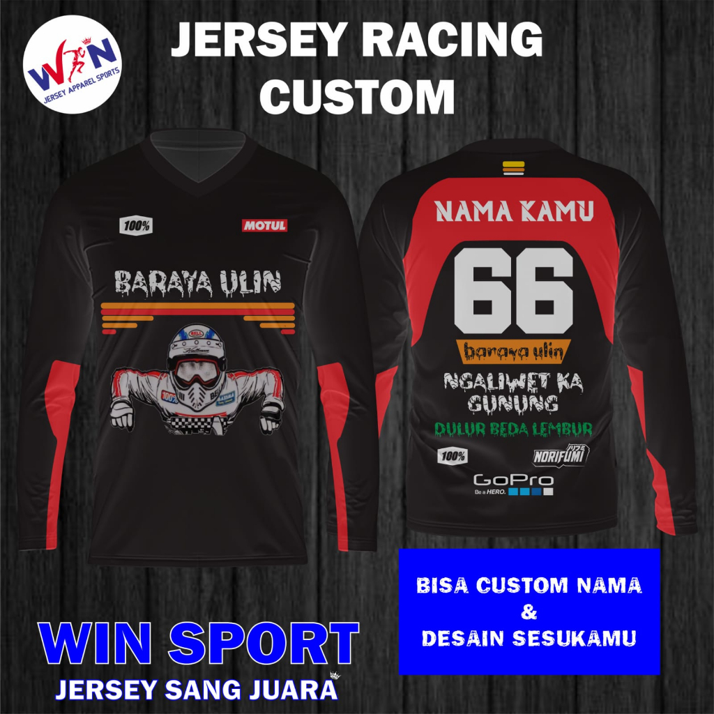 Jual Atasan Jersey Racing Race Lengan Panjang Degan bahan Dryfit Desain ...