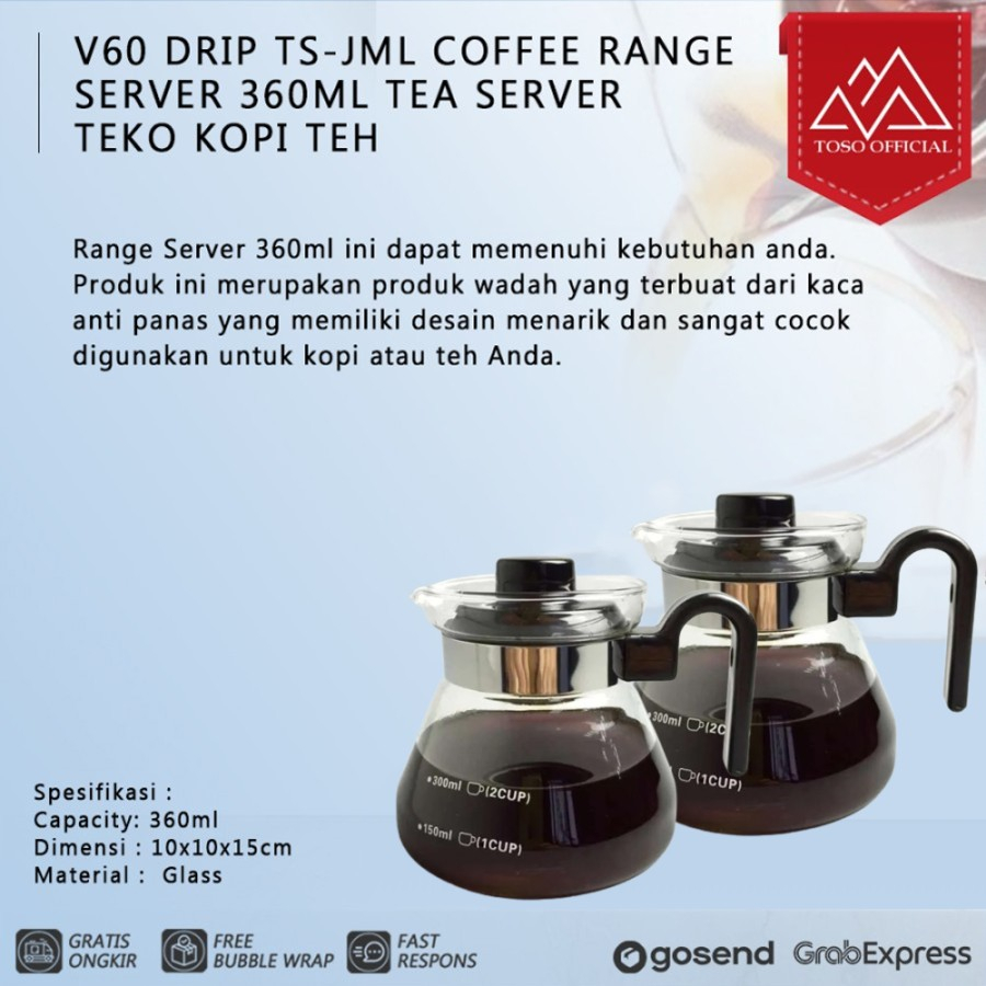 Jual V60 Drip TS-JML Coffee Range Server 360ml Tea Server Teko Kopi Teh | Shopee Indonesia