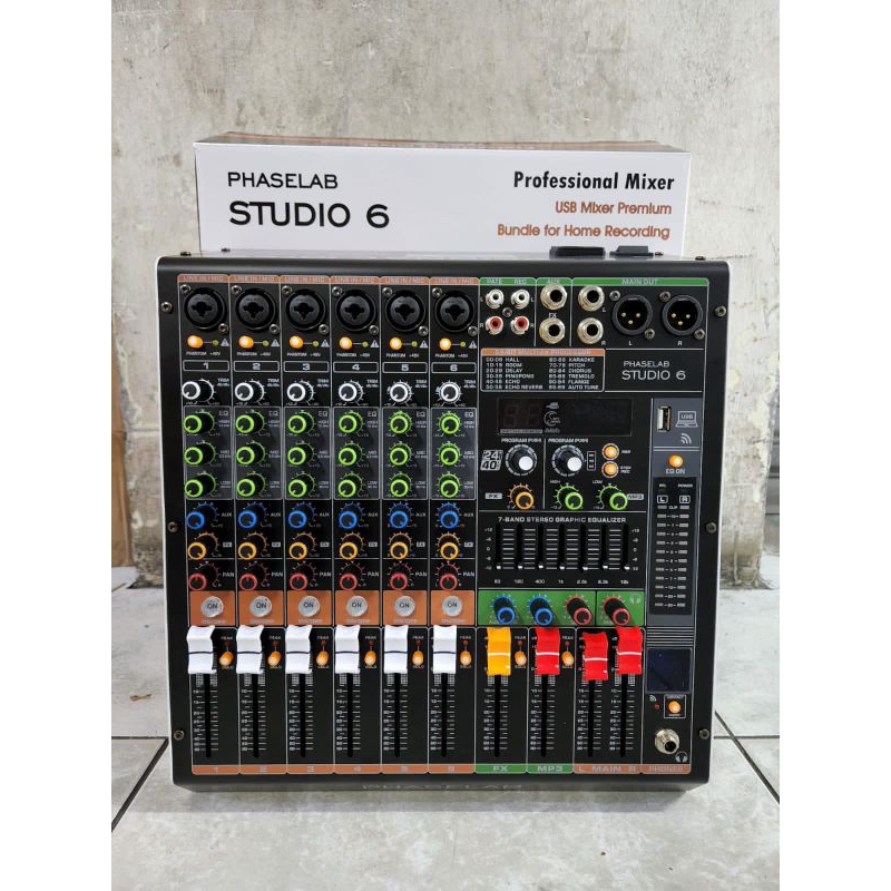 Jual mixer audio phaselab studio6 6ch input XLR combo., Phantom Powers ...