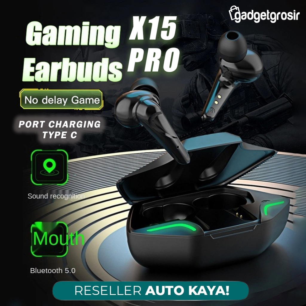 Jual Headset Bluetooth Gaming TWS X15 Pro With Mic Dual Mode Low Delay ...