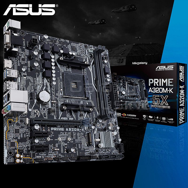Jual Asus PRIME A320M-K (AM4, AMD Promontory A320, DDR4, USB 3.1, SATA3 ...