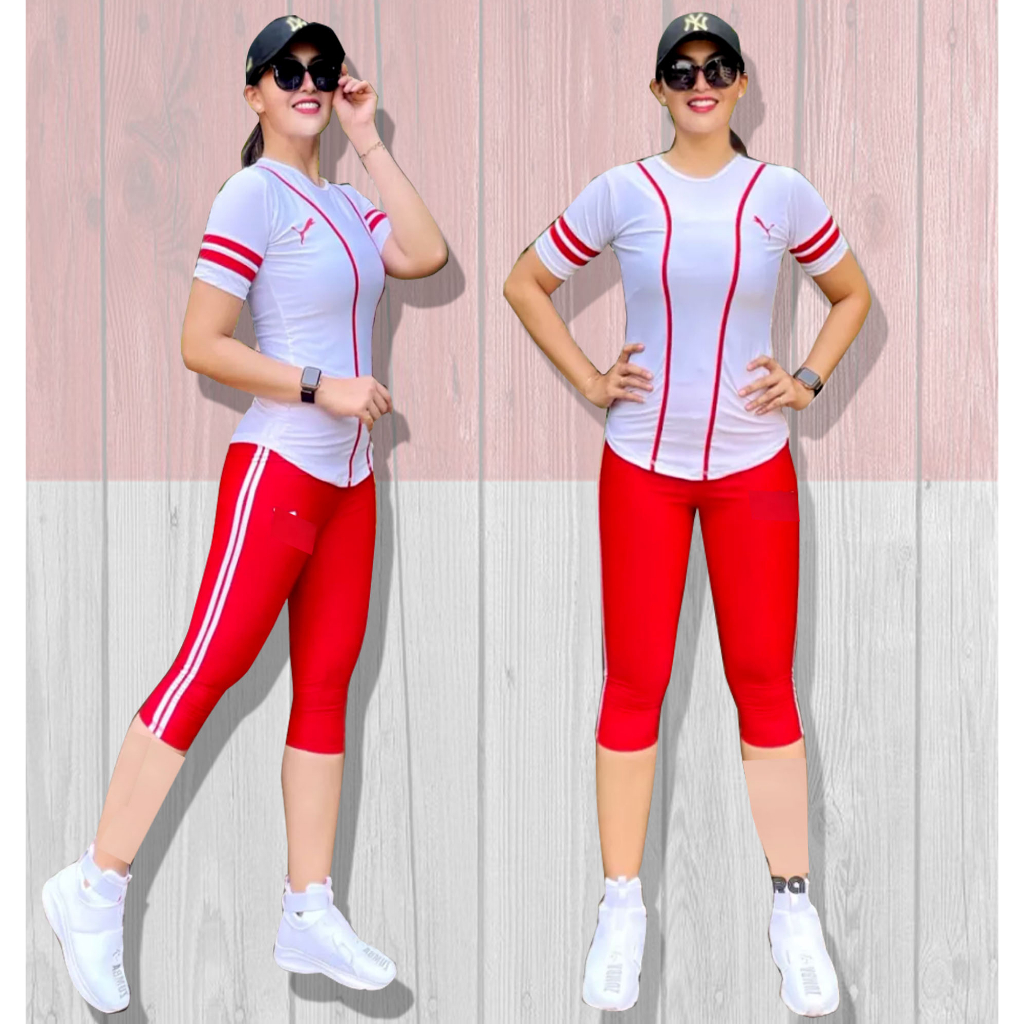 Jual Setelan Senam Merah Putih - Baju Senam Wanita Model Terbaru ...