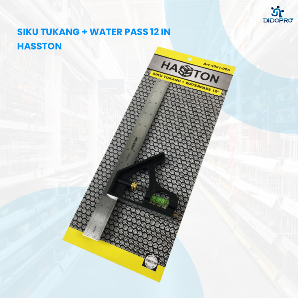 Jual HASSTON PROHEX Siku Tukang + Waterpass 12 inch Kombinasi Siku ...