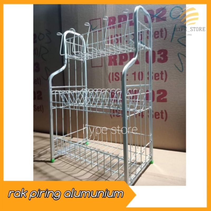 Jual Promo Rak piring aluminium Rpk & Rpl 3 susun/Rak dapur/Rak piring ...