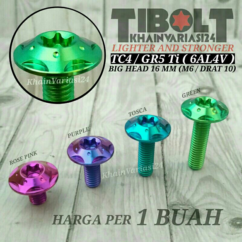 Jual Baut titanium gr5 Big Head S Star m6 x 10 15 20 25 | Shopee Indonesia