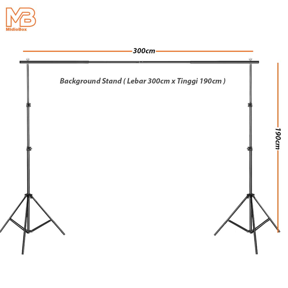 Jual Portable Background Stand Midio 3M untuk Background Studio Foto ...