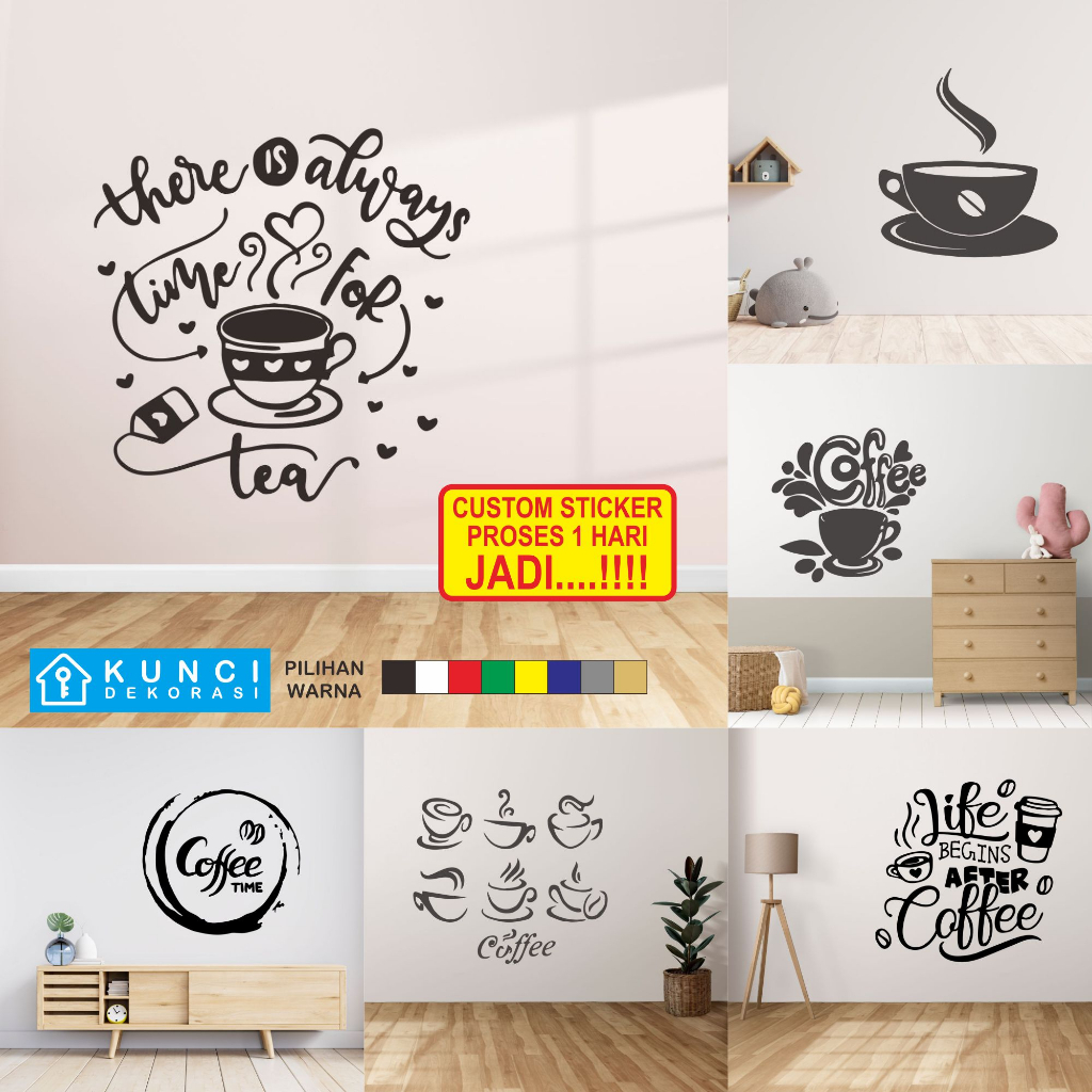 Jual Stiker Kaca Sticker Dinding Cafe Aneka Kopi Coffee Shop Kafe Resto ...