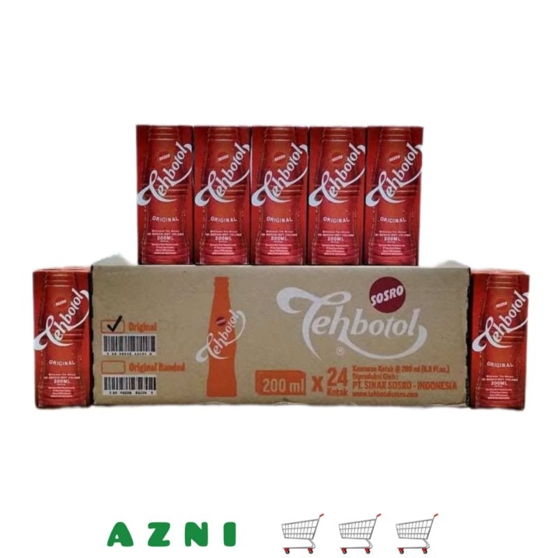 Jual TEH BOTOL SOSRO KOTAK 1 DUS 24 PCS 200 ML | Shopee Indonesia