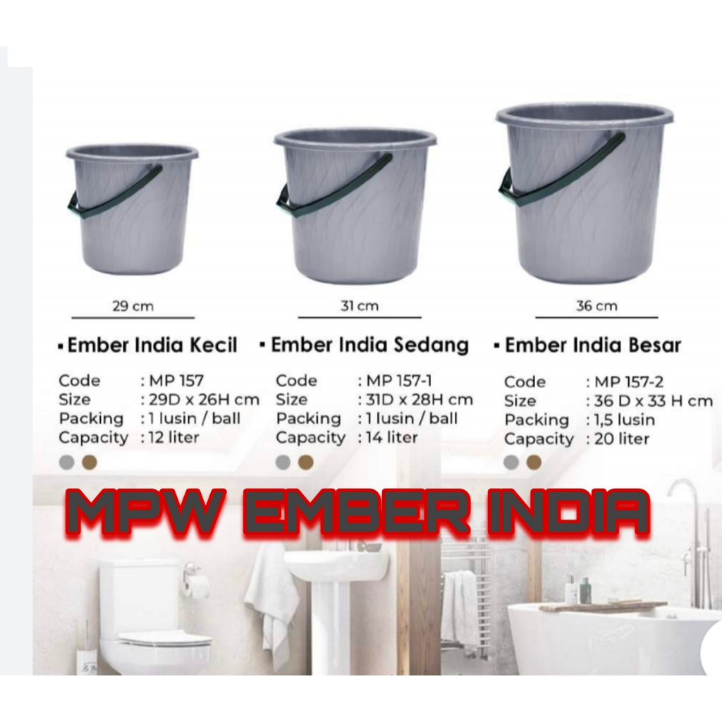 Jual MPW EMBER INDIA | EMBER PLASTIK GARIS | EMBER TIMBA | Shopee Indonesia