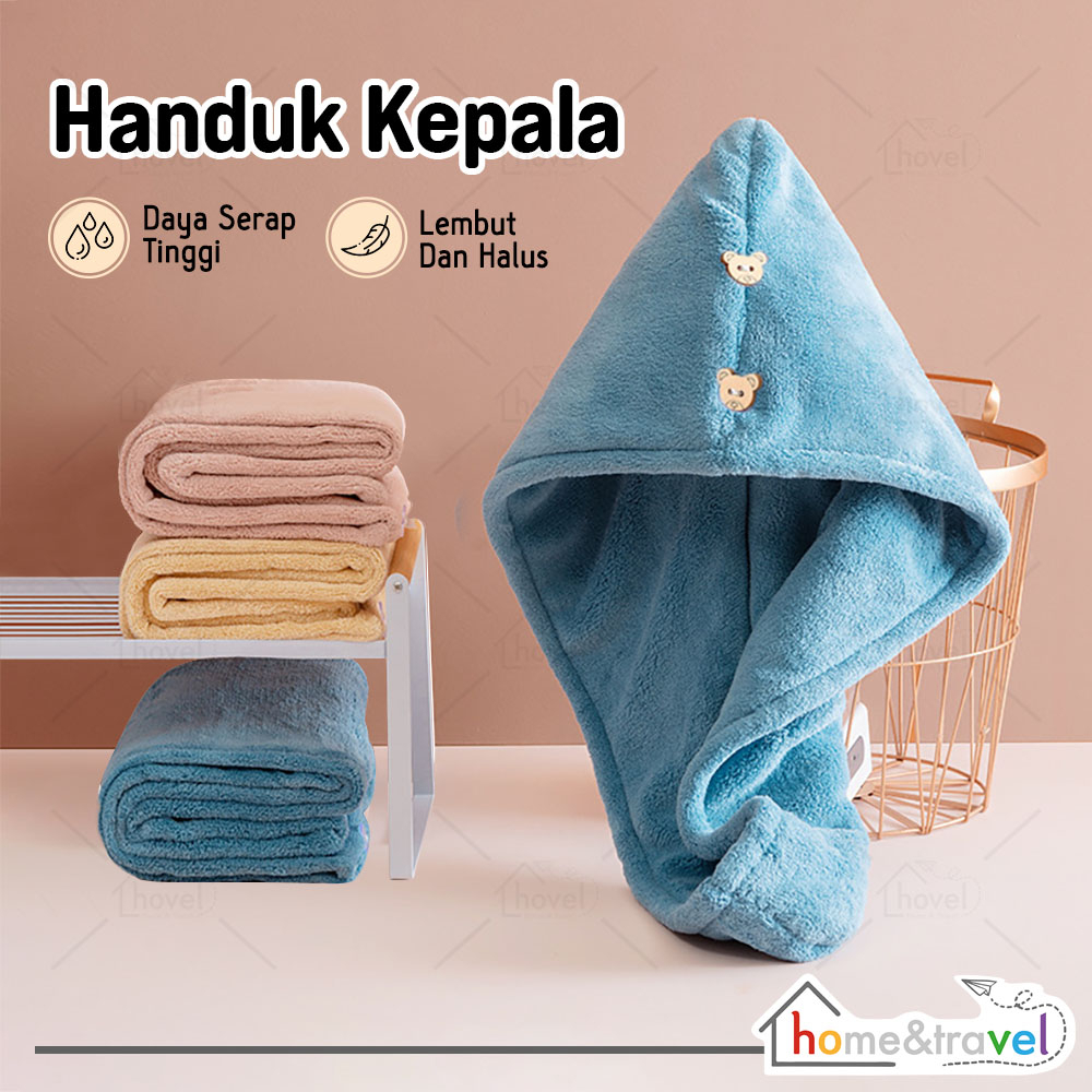 Jual HOVELSHOP Handuk Rambut Keramas Lap Pengering Kepala Head Towel ...