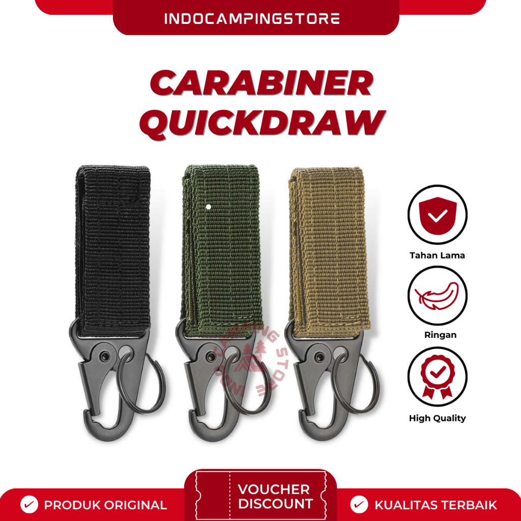 Jual Carabiner Quickdraw Military Tactical Nylon Belt Gantungan Kunci ...