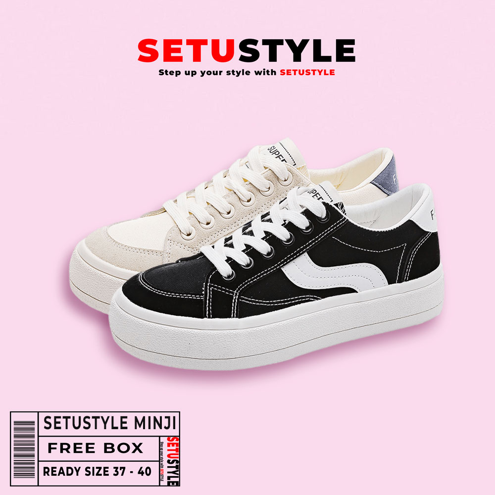 Jual SETU Minji Sepatu Sneakers Wanita Casual Fashion | Shopee Indonesia