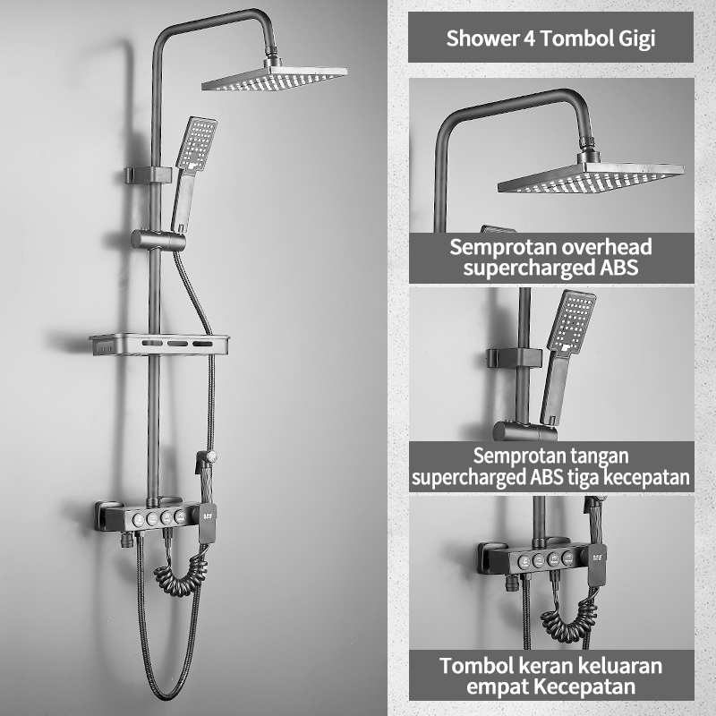 Jual Set shower panas dingin persegi/ shower kamar mandi/ set shower ...