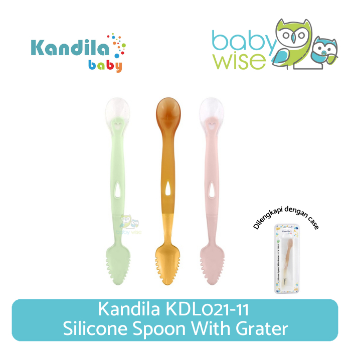Jual Kandila KDL021-11 Silicone Spoon With Grater - Sendok Makan Bayi ...