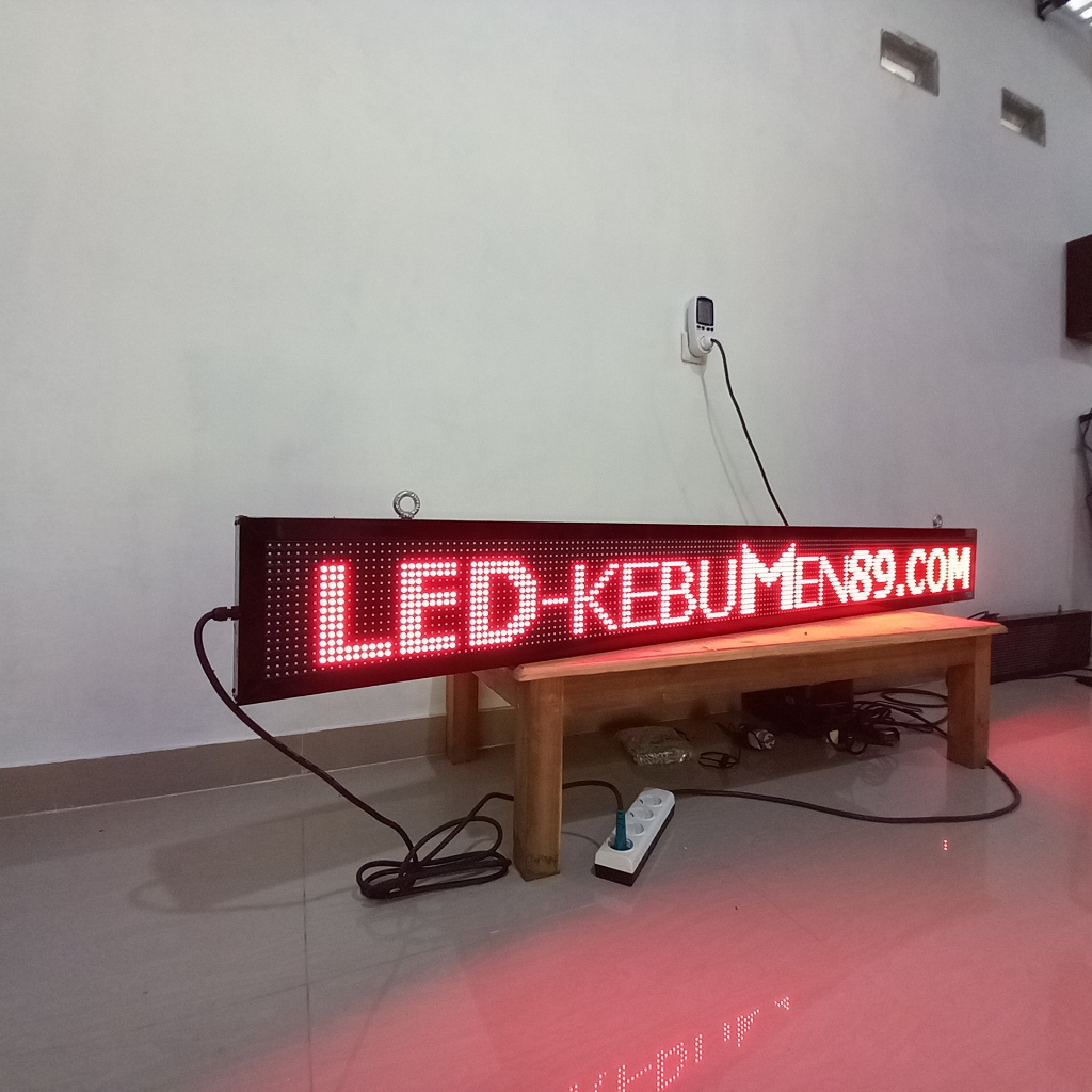 Jual running text outdoor merah hijau biru putih 200cm x20 cm LED SMD ...