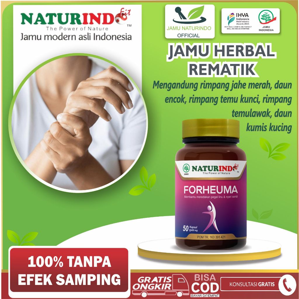 Jual Obat Rematik Radang Nyeri Sendi Lutut Asam Urat Forheuma Naturindo ...