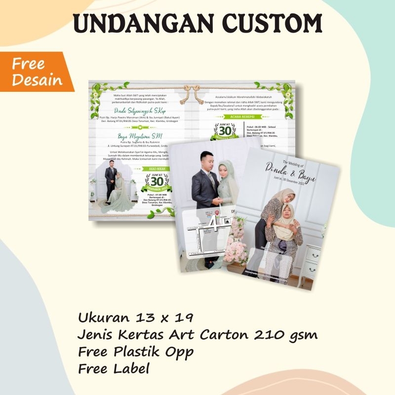Jual UNDANGAN PERNIKAHAN DENGAN FOTO, UNIK, ELEGAN, WEDDING INVITATION ...
