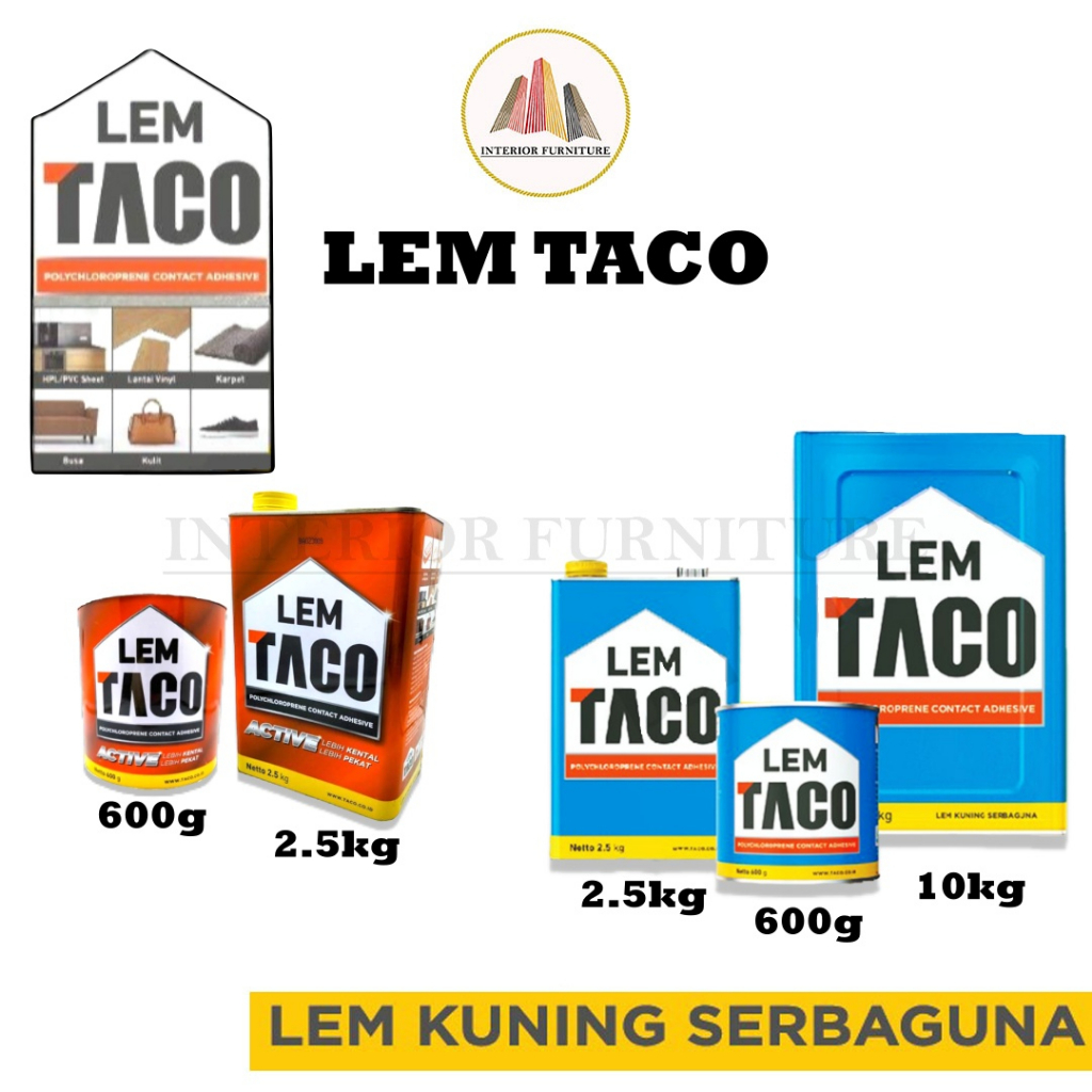 Jual Lem TACO 2.5 Kg / Edging / Lem Kuning Serbaguna / Lem Daya Rekat ...