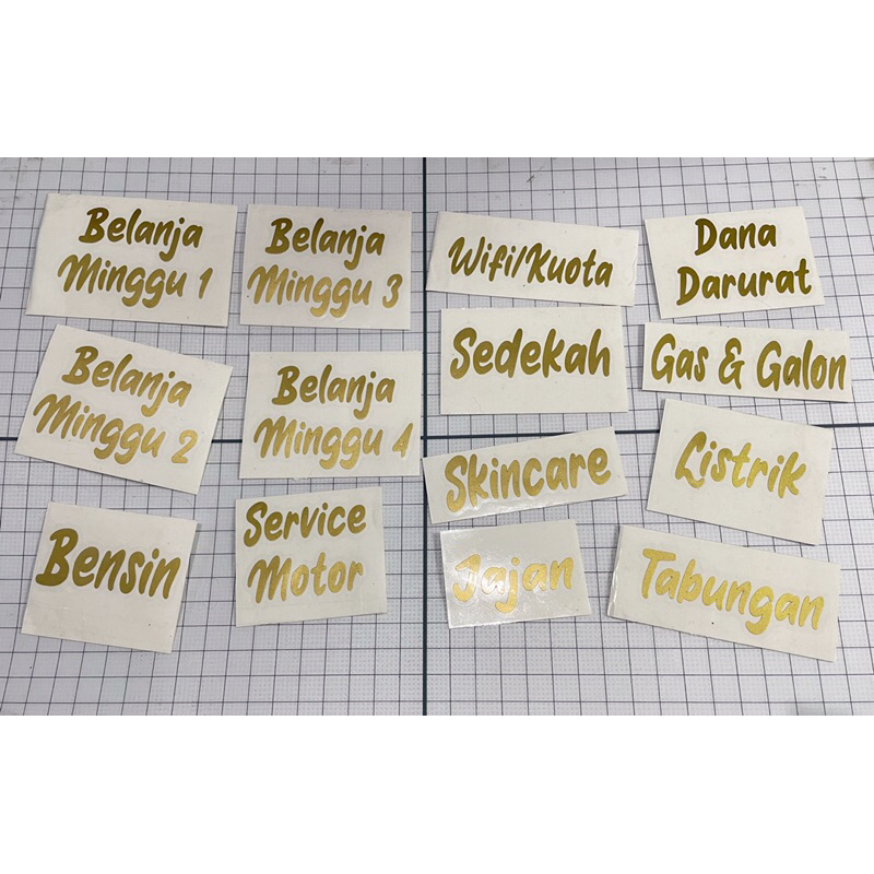 Jual Cutting Stiker Budgeting Keuangan isi 14 Sticker Label Dompet ...