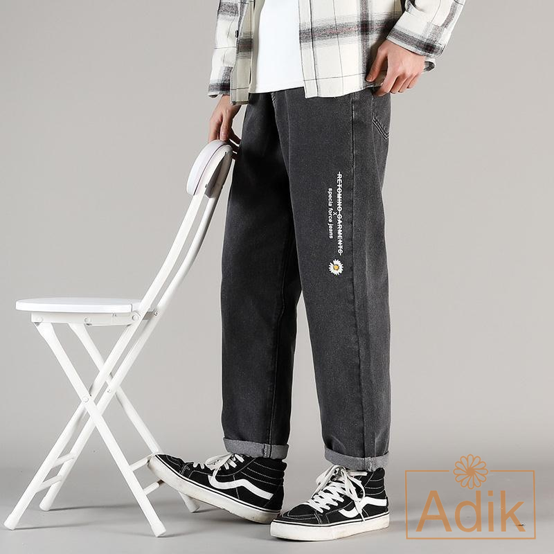 Jual Celana Jeans Pria korean style baggy pants celana kulot pria oversize boyfriend jeans biru ...