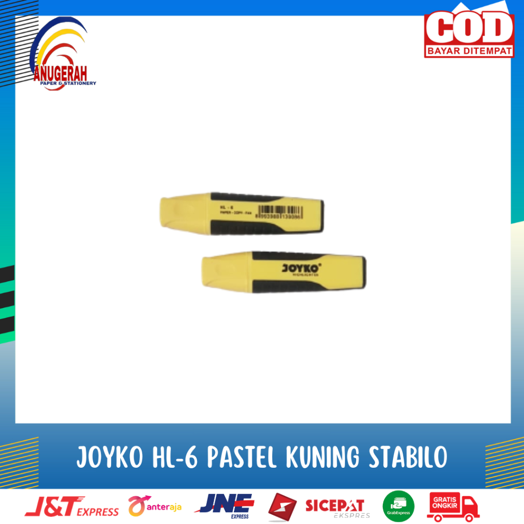Jual JOYKO HL-6 PASTEL KUNING STABILO (PCS) | Shopee Indonesia