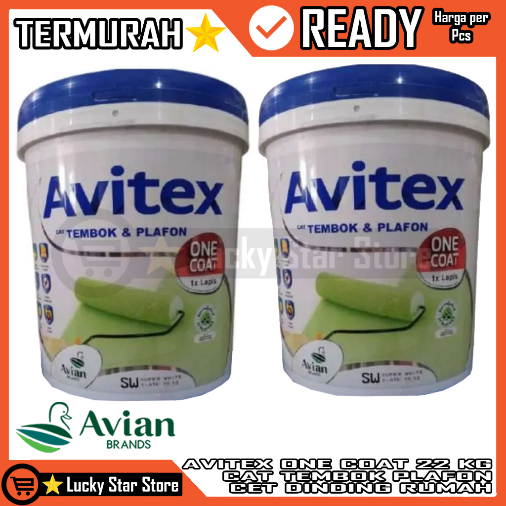Jual AVITEX ONE COAT CAT TEMBOK PLAFON 22 KG CET GYPSUM PELAPIS PLAPIS ...