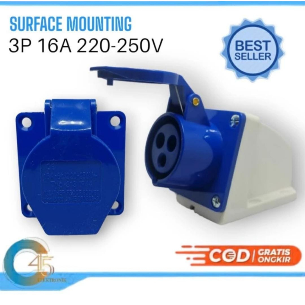 Jual Surface Mounting Wall Socket Waterproof IP44 3P 16A 113 | Shopee Indonesia