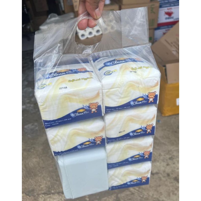 Jual Tissue cleanplus pop up 200 sheet 1 TENTENG isi 6pcs FREE KOTAK ...