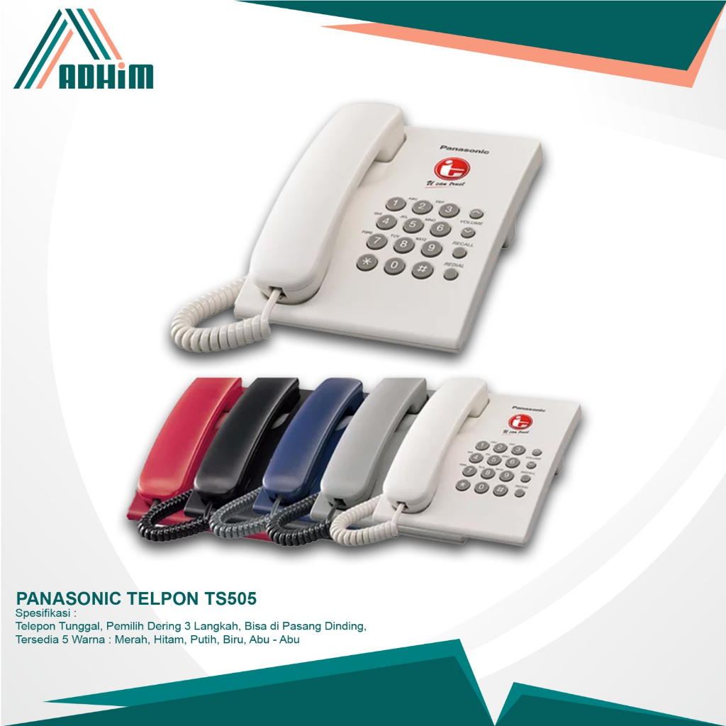 Jual Panasonic Telpon TS505 Telepon Single Line Garansi Resmi | Shopee ...