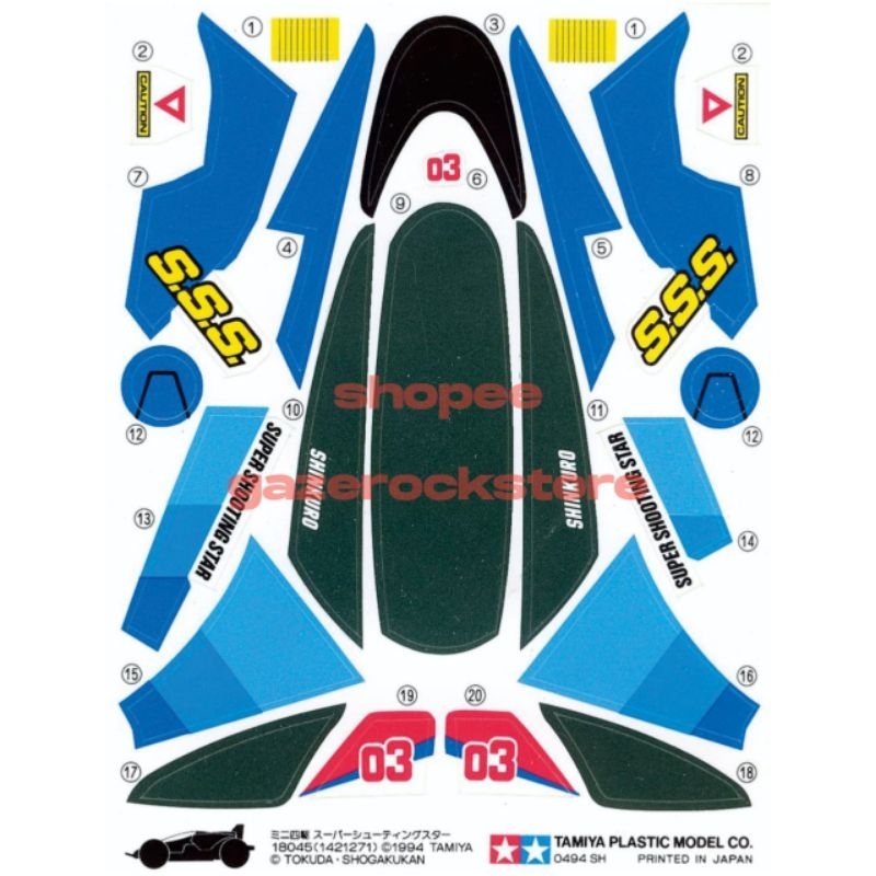Jual Stiker Tamiya Dash-03 Super Shooting Star Cutting Vinyl | Shopee ...