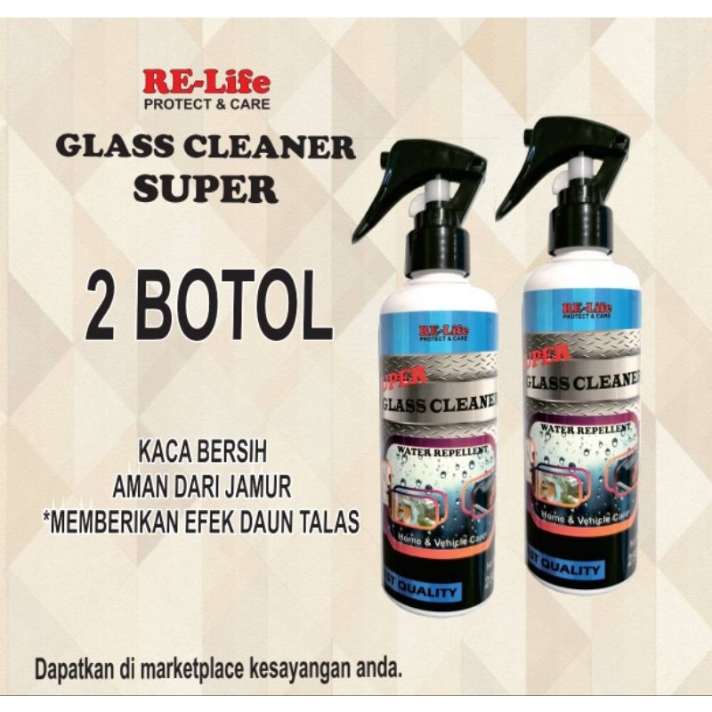 Jual 2 BOTOL RE LIFE SUPER GLASS CLEANER RELIFE PEMBERSIH KACA DARI ...