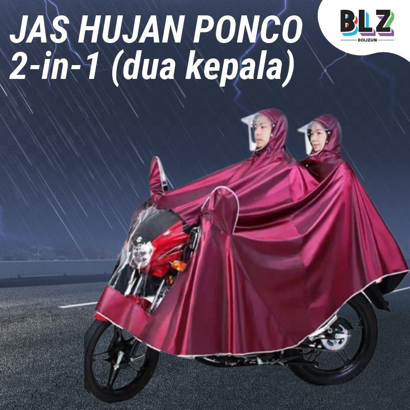 Jual BOLIZUN Jas Hujan Motor 2 Kepala - 2in1 Full Body Motorcycle ...
