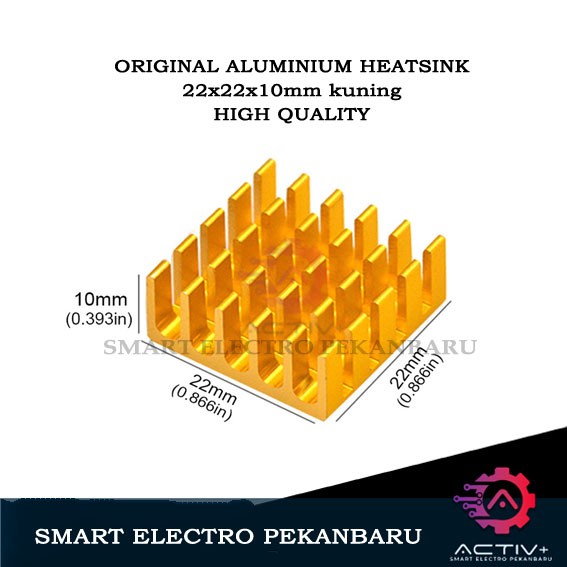 Jual ORIGINAL HEATSINK Aluminum 22x22x10mm Kuning Heat Sink Radiator ...