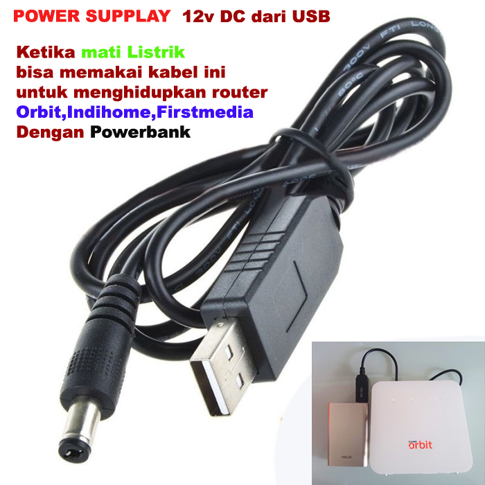 Jual Kabel Step Up USB 5v to 12v DC Power Supply Charger Converter ...