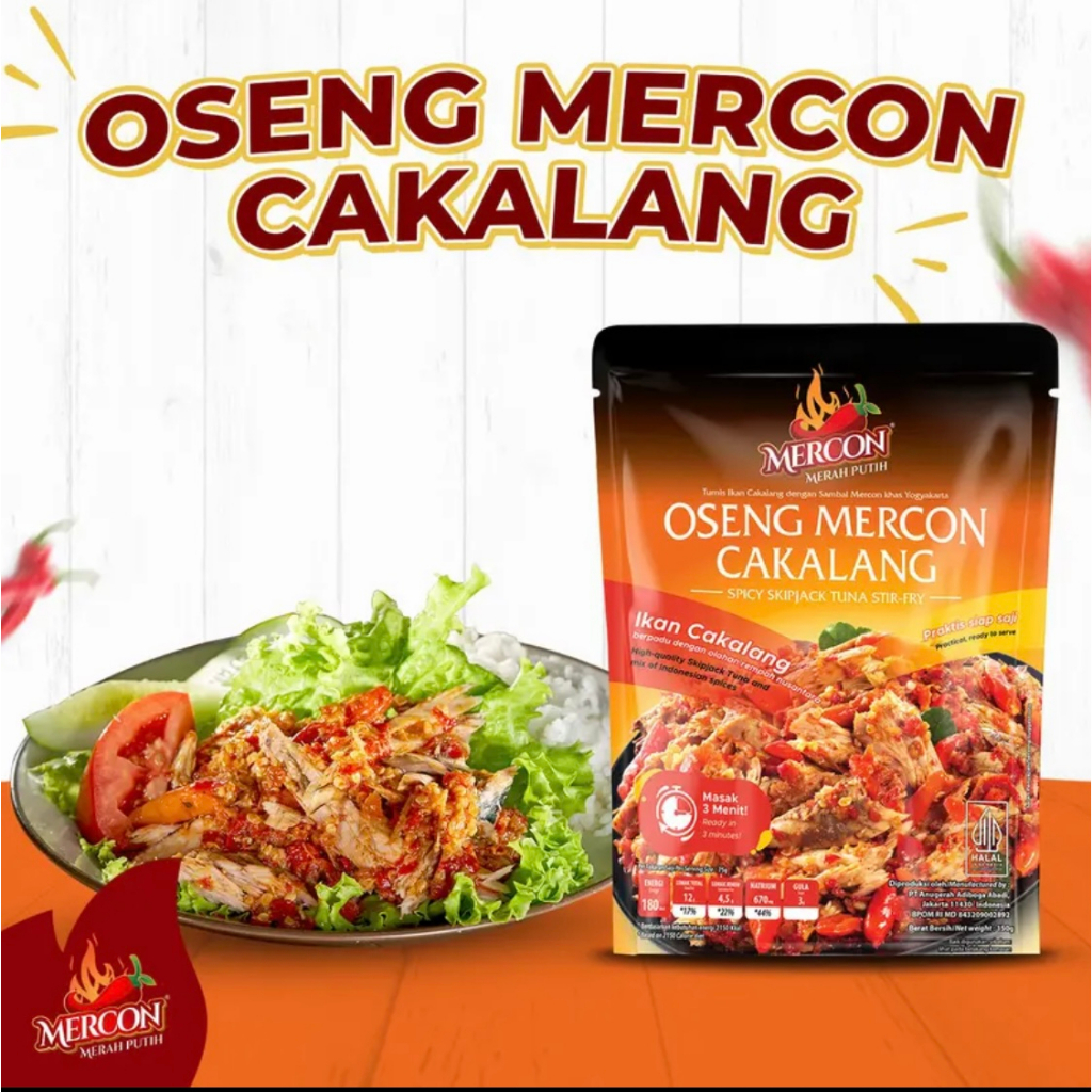 Jual MERCON MERAH PUTIH - OSENG MERCON CAKALANG 150 GRAM, PEDAS LENGKAP ...