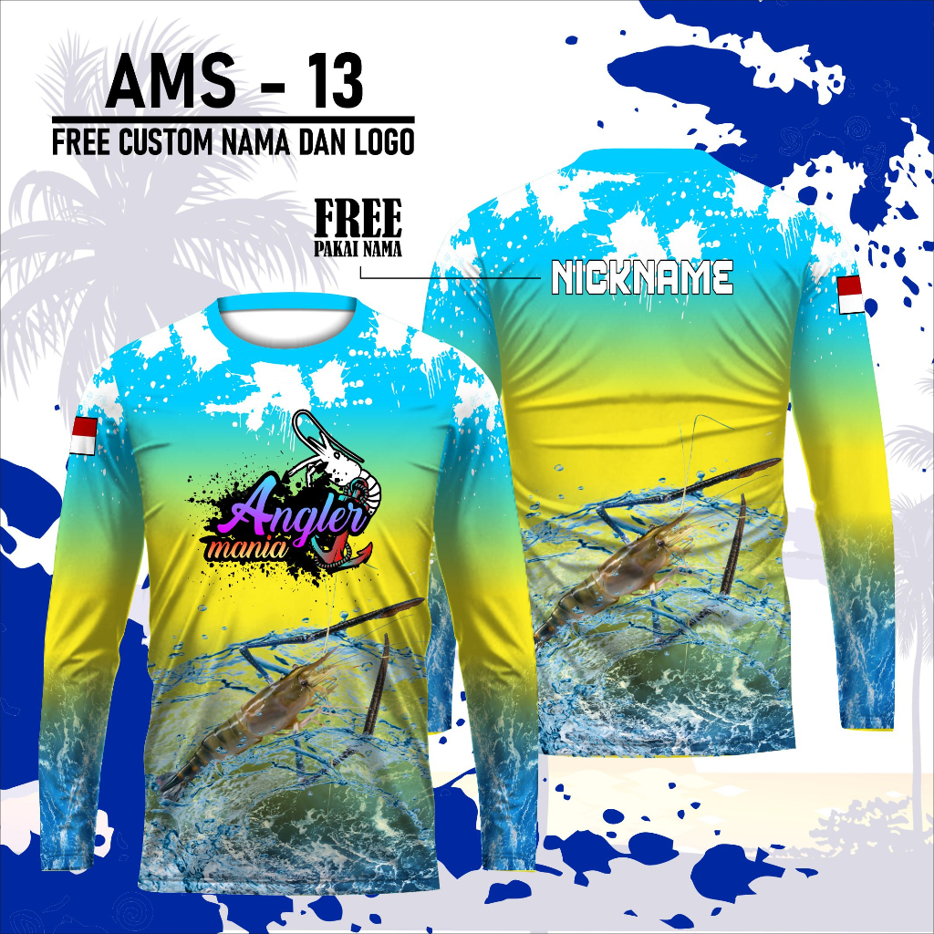 Jual Jersey mancing udang baju angler shrimp lengan panjang | Shopee ...
