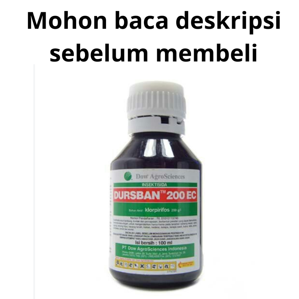 Jual Obat hama tanaman dursban 100ml basmi kutu putih ulat daun ...